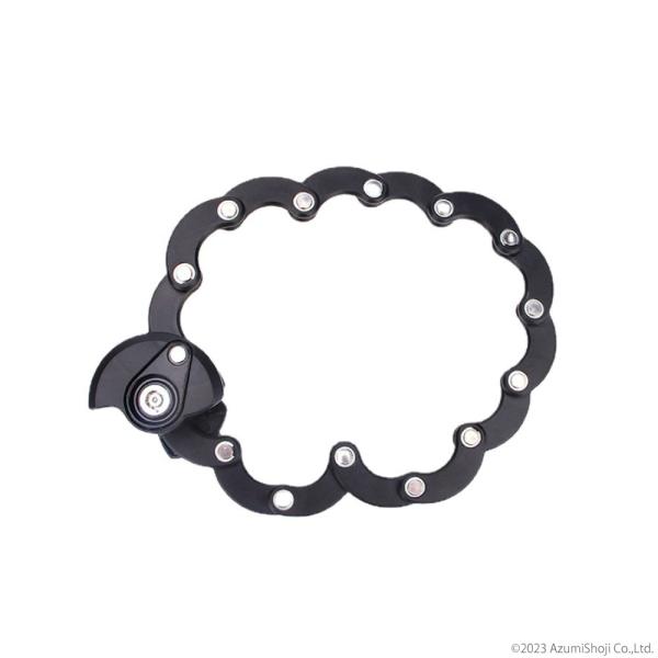 【チェーン式 自転車ブレードロック】自転車のタイヤをロックすることで盗難を防止できる商品です！【コンパクト】円柱状にまとめることができるので持ち運びに便利！【盗難防止】鍵がラウンドキーになっているのでピッキング対策もバッチリ！【シンプル】シ...