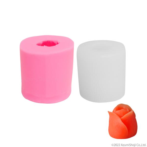 【チューリップシリコンモールド】可愛らしいチューリップのモチーフが作れるシリコンモールドです！【2サイズ】大きいサイズと小さいサイズが作れるので、色違いで並べるととってもキュート♪【オススメ】ろうそくやキャンドル、アロマキャンドル、2液性レ...