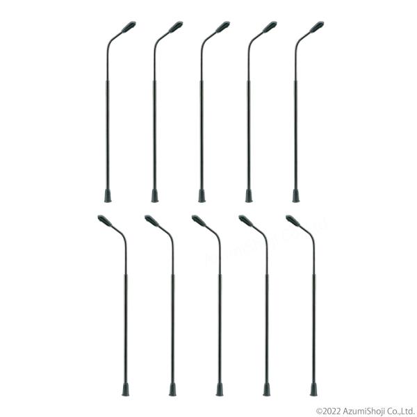 【模型用LED街灯】模型やジオラマ製作の際に便利！【セット】10本セットを並べて使うと、より統一感が生まれます。【点灯可能】リード線、LEDライト付きで、実際に点灯します！【オススメ】ドールハウスやジオラマ展示などに。＜製品詳細＞重量：5g...