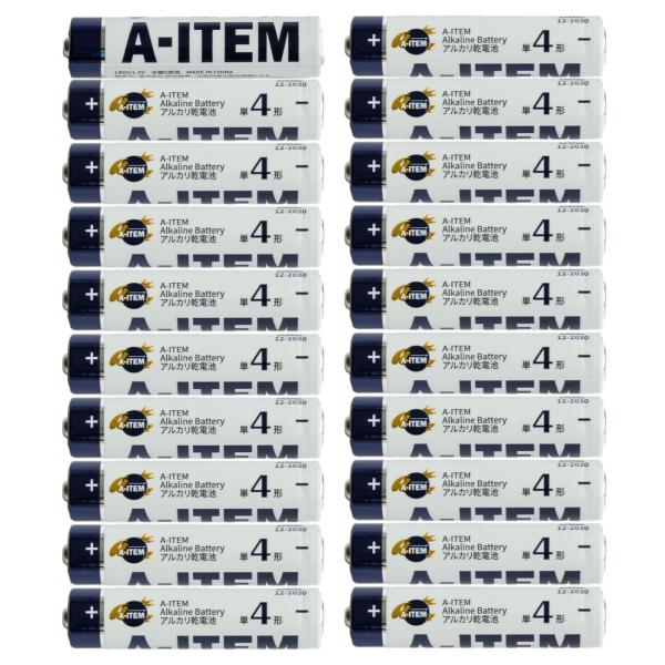 【日本語パッケージ】A-ITEM（エーアイテム／ええあいてむ）ブランドの単4形アルカリ乾電池。日常用・備蓄に【選べる本数】10本＝透明シュリンク／20本＝10本×2をOPP袋封入／40本＝無地白箱（棚保管に便利）【1.5V 長持ち】温湿度計...