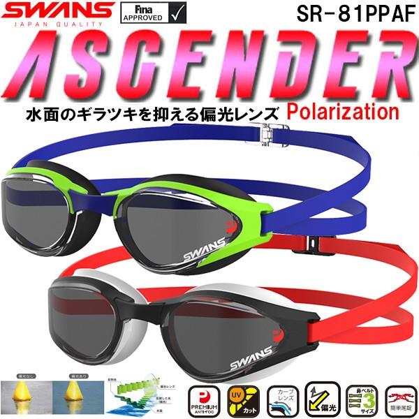 ■【ASCENDER(アセンダー)調光レンズタイプ】水面のギラツキを抑えクリアな視界競泳向けレーシングモデルオープンウォーター、トライアスロンに最適！流水抵抗の低減を実現した「カーブレンズ」クッション付モデル。■素材・ アイカップ／ポリカー...