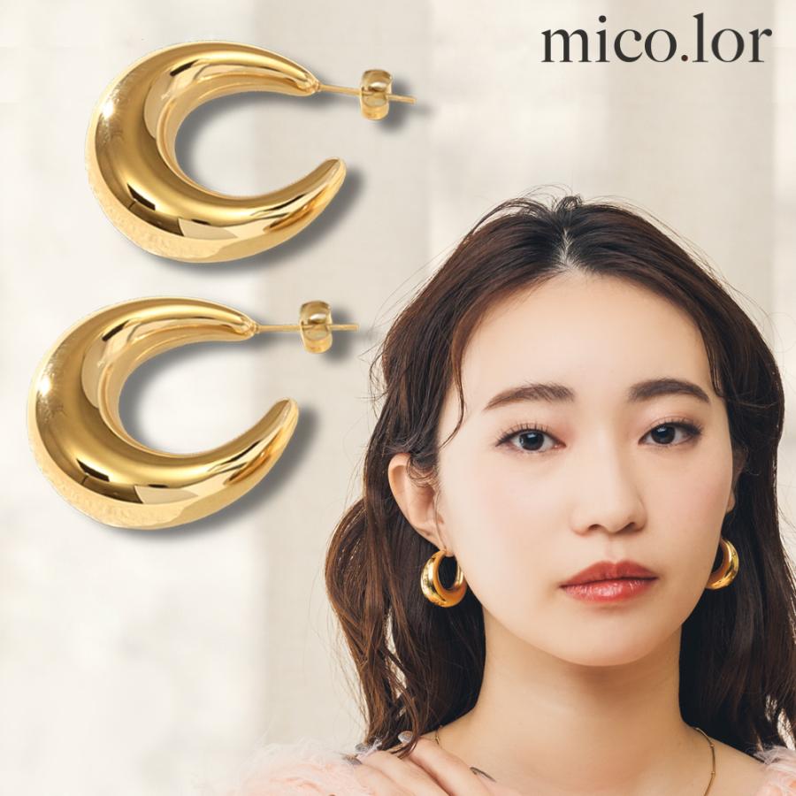 ピアス レディース ステンレス (254) 2個セット 金色 三日月 ムーン フープピアス ゴールド シルバー : mico.lor - 通販 ...