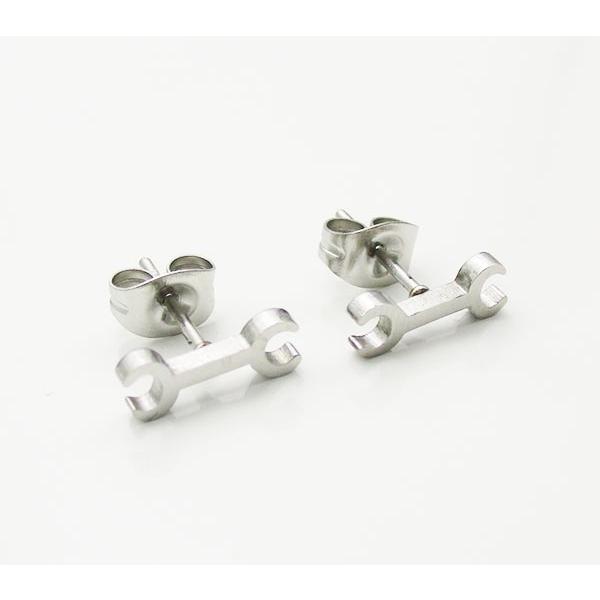 ピアス レディース ステンレス (103) スパナ シルバー 2個セット 316L メンズスタッズ 工具 : mico.lor - 通販 - Yahoo!ショッピング