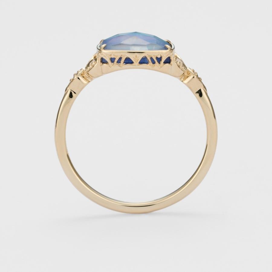 agete K10サファイア／クォーツ／シェルリング : マルイ(丸井)Yahoo!店 - 通販 - Yahoo!ショッピング