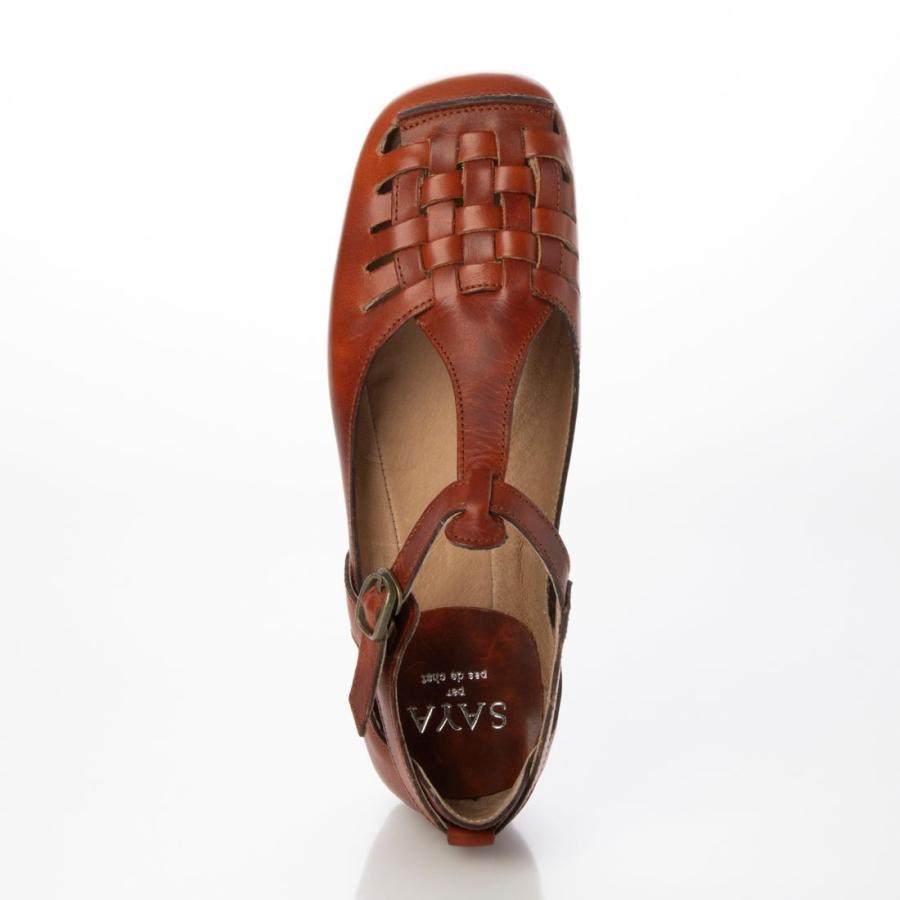 SAYA（サヤ） 24春夏新作フラット本革プラット製法Tストラップシューズ