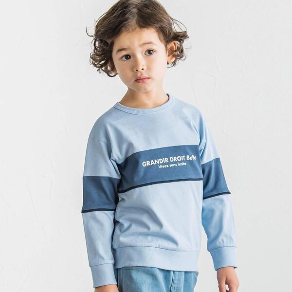 BeBe（ベベ） 切り替えライン長袖ビッグTシャツ(90~160cm) : マルイ(丸井)Yahoo!店 - 通販 - Yahoo!ショッピング