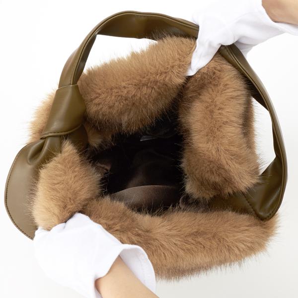 cache 【A4ファイル対応】カシュカシュ cachecache リボンワンハンドルミンク風エコファートート : マルイ(丸井)Yahoo!店 - 通販 - Yahoo!ショッピング