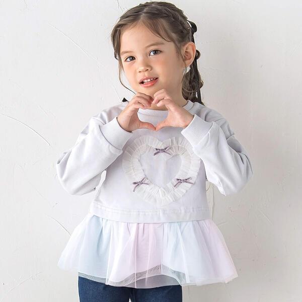 SLAP SLIP ハートレースモチーフオーロラチュールフリルトレーナー(80~130cm) : マルイ(丸井)Yahoo!店 - 通販 - Yahoo!ショッピング