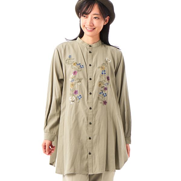 SUPER HAKKA×松尾ミユキ ツイル/デニム「rhythm」刺繍チュニックブラウス : ce0175429301 : マルイ(丸井)Yahoo!店 - 通販 - Yahoo!ショッピング