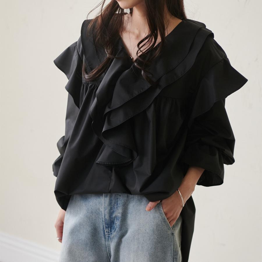 RANAN ビッグカラーフリルブラウス : マルイ(丸井)Yahoo!店 - 通販 - Yahoo!ショッピング