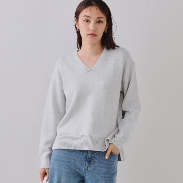 OPAQUE.CLIP ラメヤーンVネックニット【洗濯機洗い可】 : マルイ(丸井)Yahoo!店 - 通販 - Yahoo!ショッピング