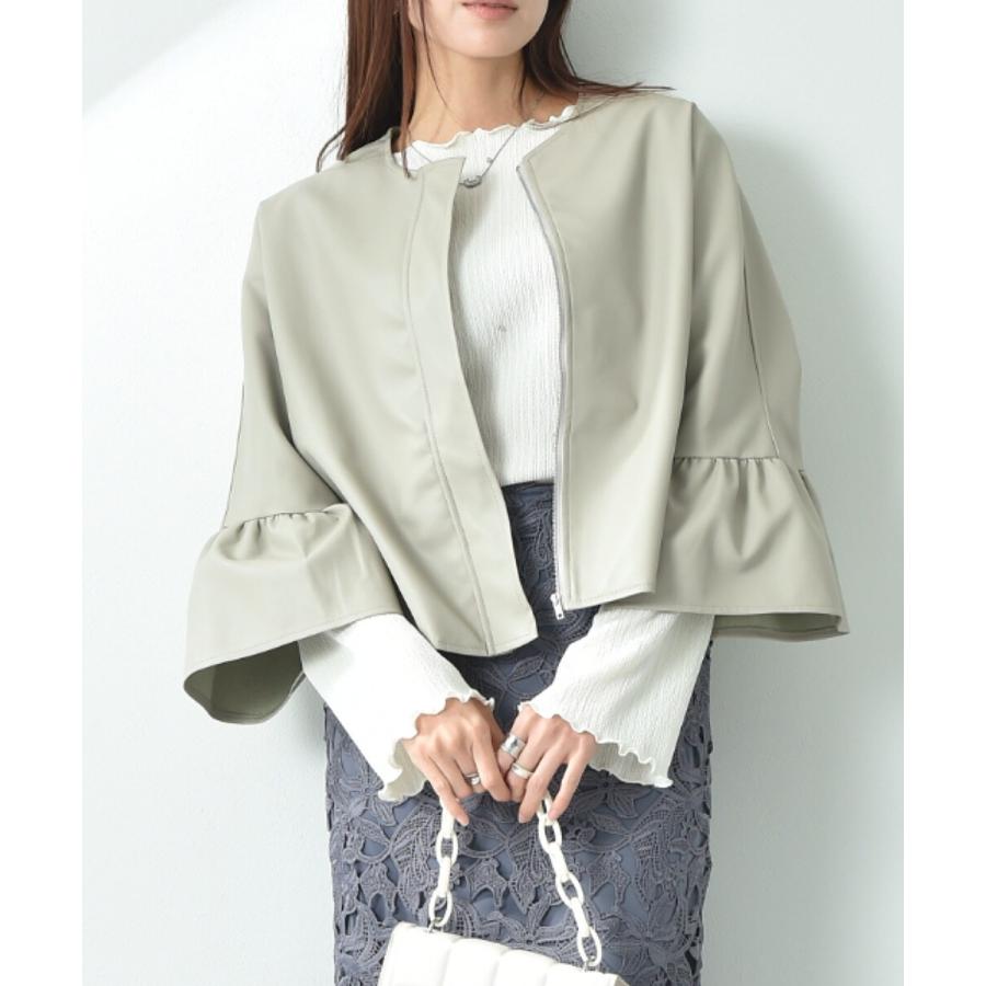 INTERPLANET フェイクレザーフリルスリーブジャケット : マルイ(丸井)Yahoo!店 - 通販 - Yahoo!ショッピング