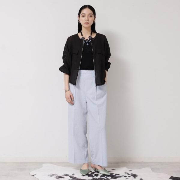 SunaUna（スーナウーナ） 【メッシュ／パフスリーブ】ライトブルゾン