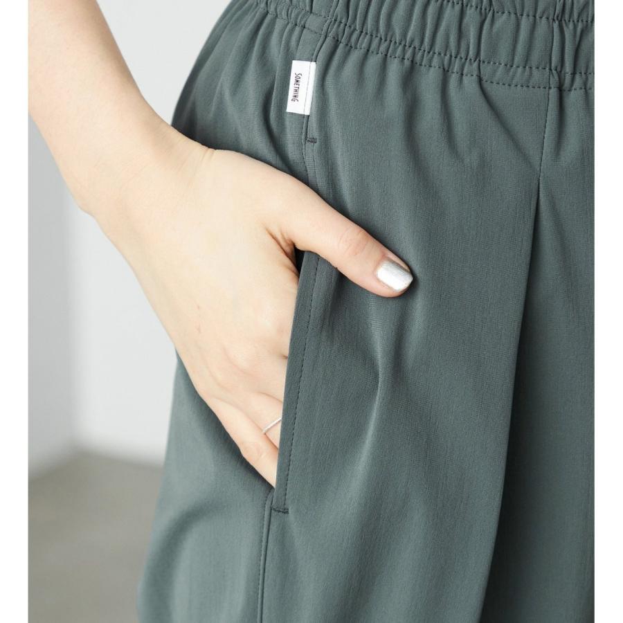 SOMETHING（サムシング） ウエストゴムSLテーパードパンツ【UVカット