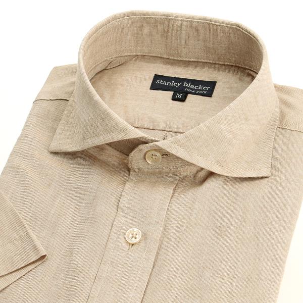 【stanley blacker】【半袖】カッタウェイシャツ ベージュ 無地 コットン リネン混 : マルイ(丸井)Yahoo!店 - 通販 - Yahoo!ショッピング