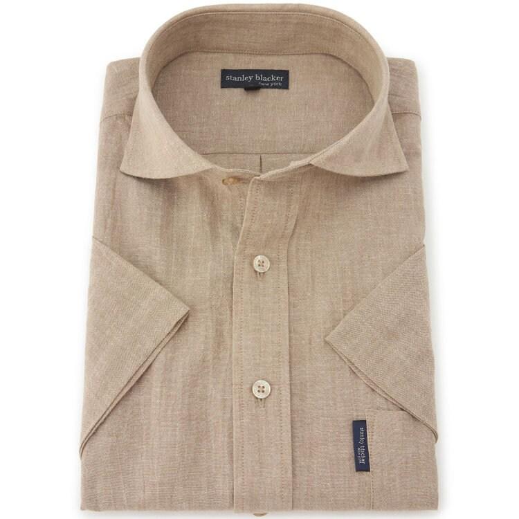 【stanley blacker】【半袖】カッタウェイシャツ ベージュ 無地 コットン リネン混 : マルイ(丸井)Yahoo!店 - 通販 - Yahoo!ショッピング