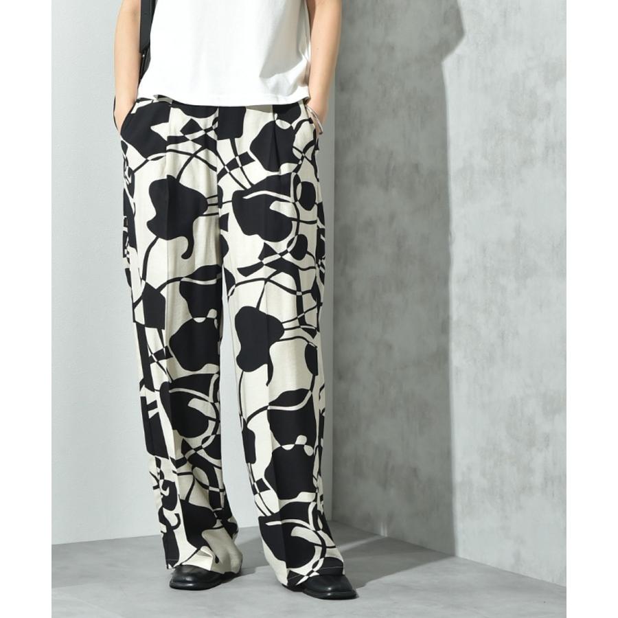 INTERPLANET 麻調ツイルモノトーンプリントパンツ : マルイ(丸井)Yahoo!店 - 通販 - Yahoo!ショッピング