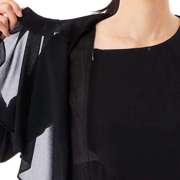 INFINE ＜ブラック夏フォーマル＞【ウォッシャブル】フリルワンピース