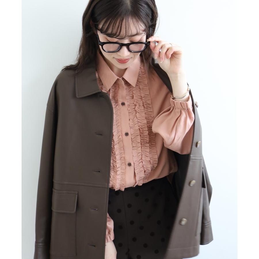 le.coeur blanc（ルクールブラン） ステンカラー合皮ジャケット