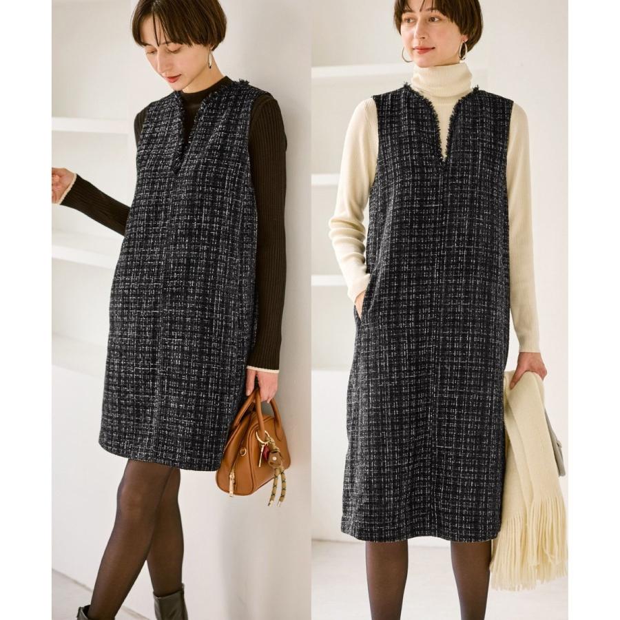 ROPE' PICNIC（ロペ ピクニック） キーネックツイードジャンパー