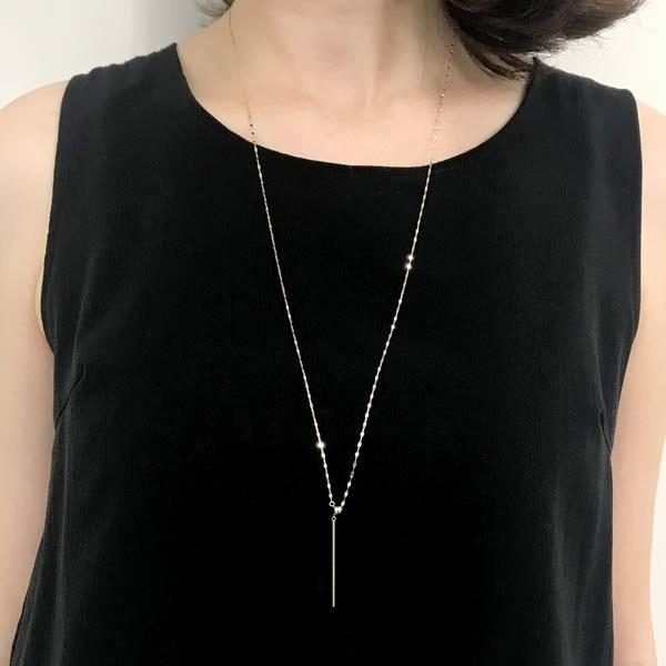 K10 Y字キラチェーンバーロングネックレス( YG) : マルイ(丸井)Yahoo!店 - 通販 - Yahoo!ショッピング