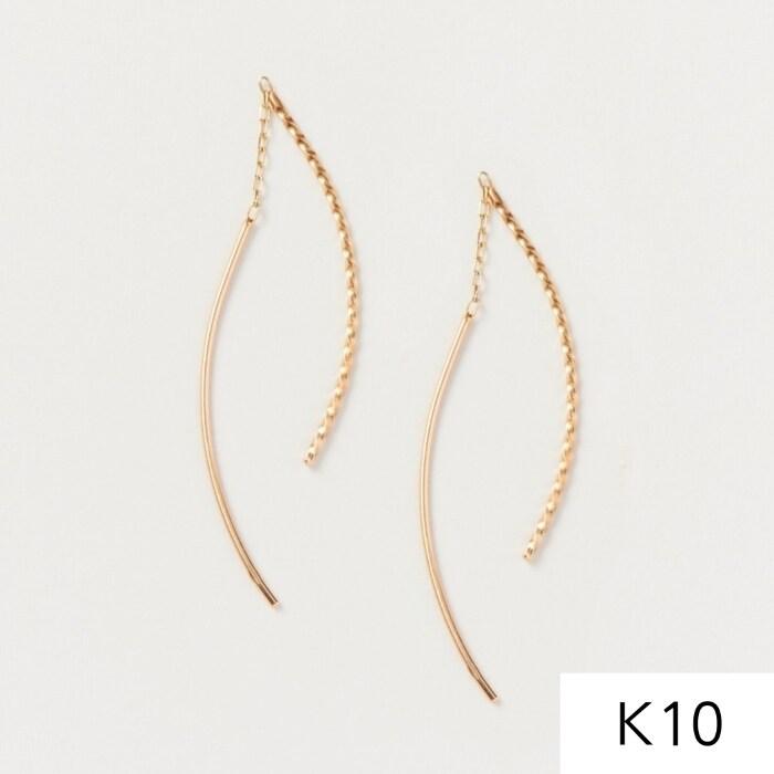 Phoebe 【K10】クロスラインアメリカンピアス／BOX＆ショッパーつき : マルイ(丸井)Yahoo!店 - 通販 - Yahoo!ショッピング