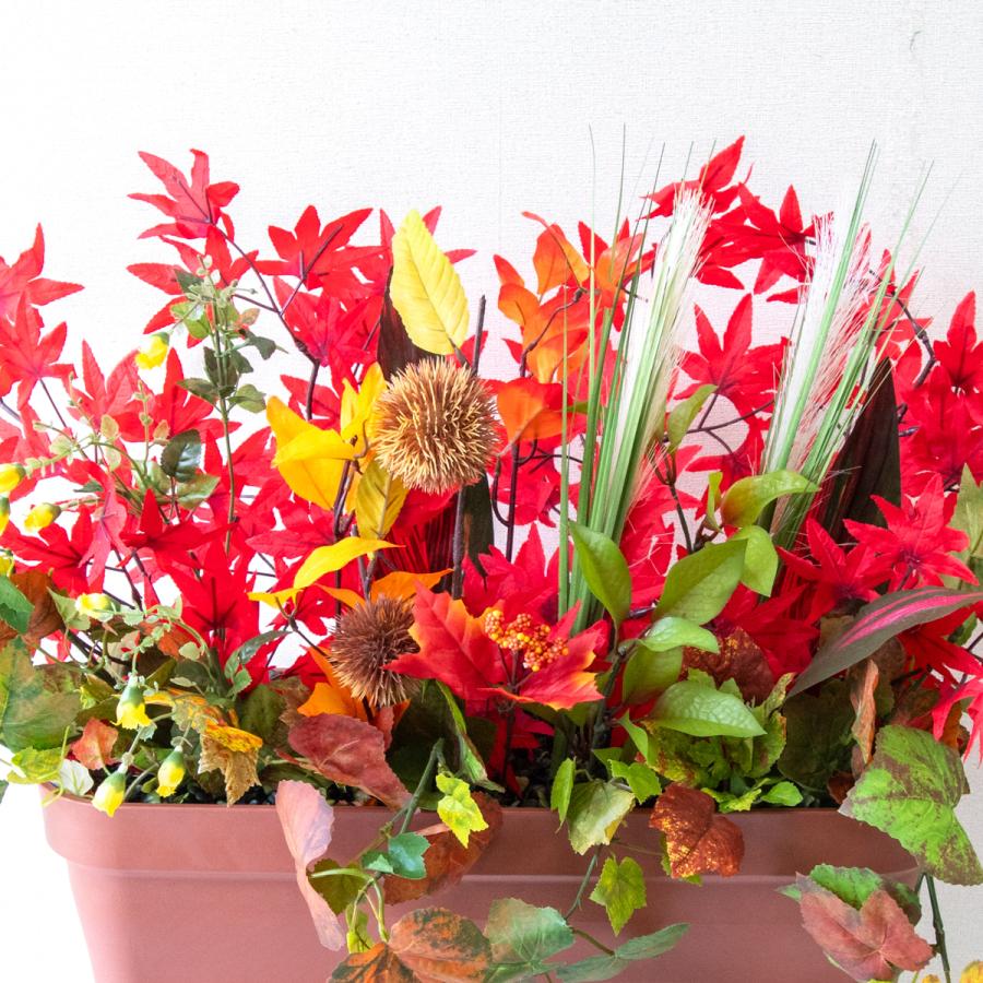 造花プランター フラワープランター フェイクグリーン パチンコ店 工事現場 秋装飾 /PF672-LB 造花プランター(紅葉・ススキ):Aプ : 造花と人工観葉植物の店舗装飾専門店PP ...
