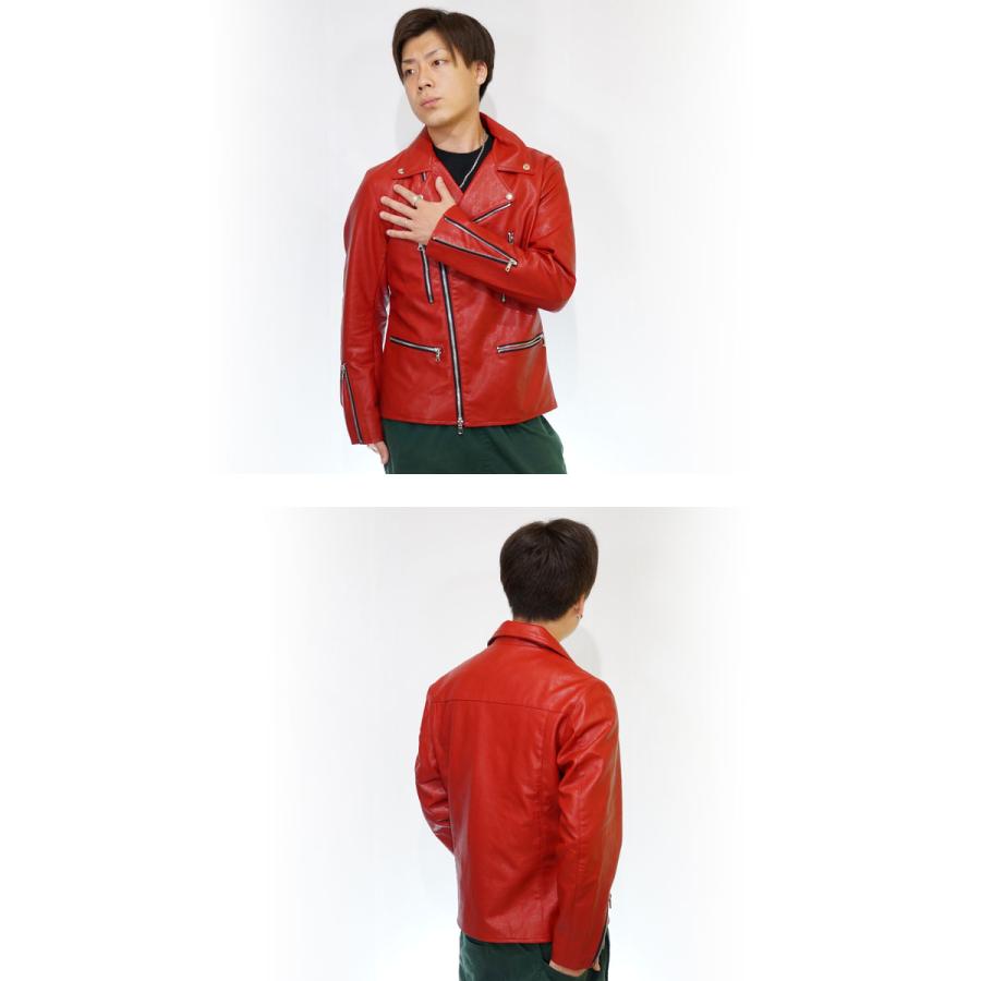 アウトレットセール!!リングス フェイクレザー ダブルライダースジャケット メンズ 新作2022-2023年モデル RINGS 132028 ...