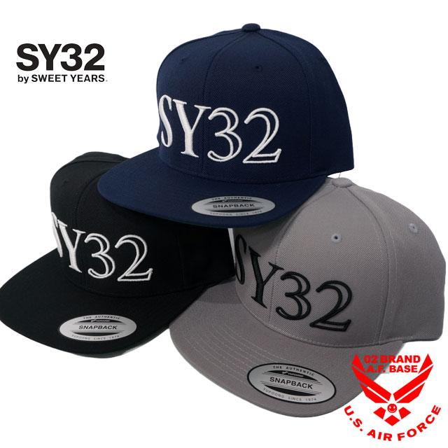 SY32 by SWEET YEARS 3Dエンブレムロゴ刺繍 平ツバ スナップバックキャップ CAP ユニセックス 新作2024年モデル SWEETYEARS32 14581 ...