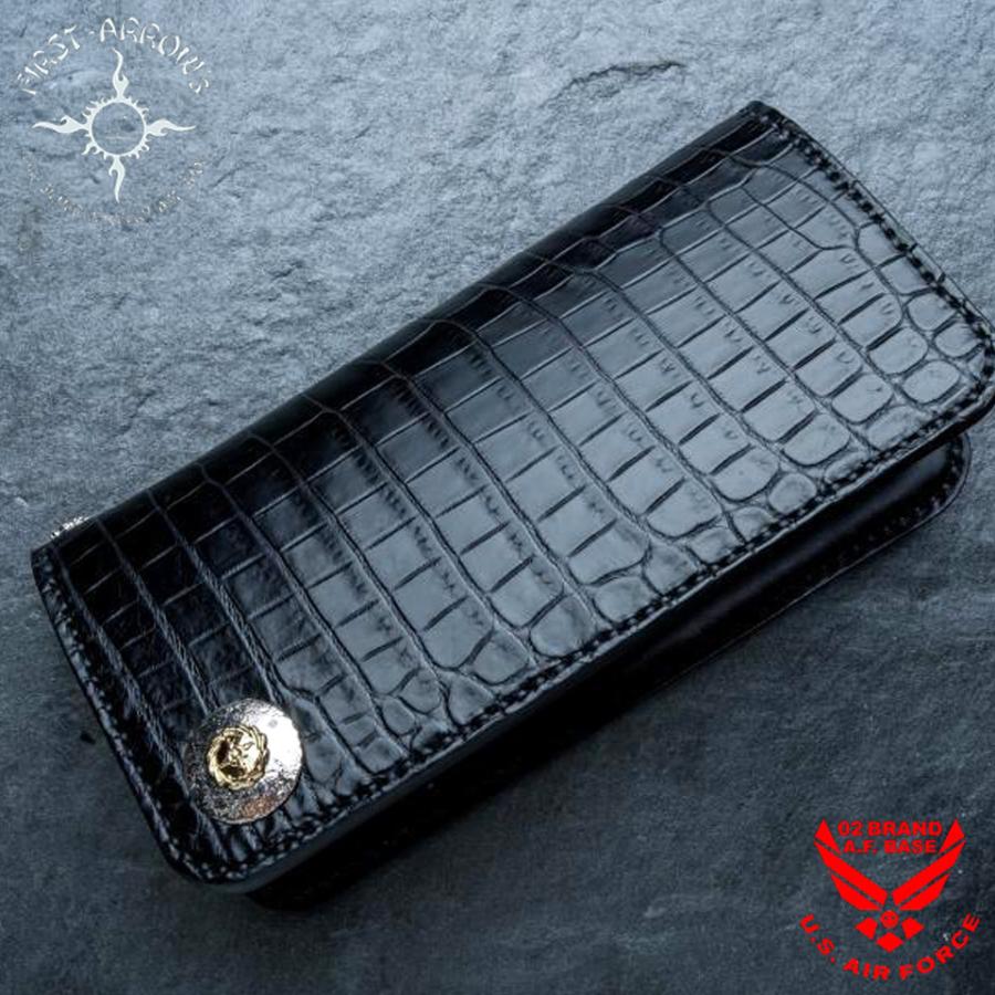 FIRST ARROW's ポイント2倍!!ファーストアローズ K18付 SPコンチョ クロコダイルレザー ロングウォレット 財布 メンズ ARROWS l-059 : 02BRAND ゼロ ...