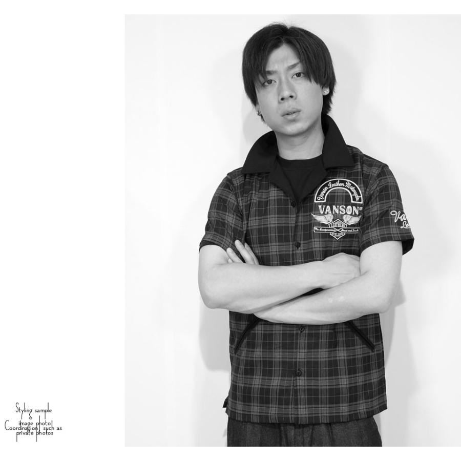 VANSON バンソン フライングエンブレム刺繍 チェック柄 半袖シャツ メンズ 新作2024年モデル nvss-2402 : 02BRAND ...