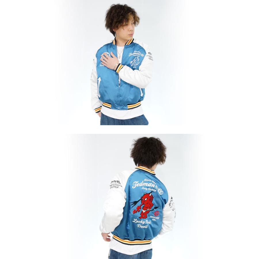 テッドマン エンブレム刺繍 リバーシブル サテン スカジャン アウター メンズ 新作2023年モデル TEDMANS tsk-059 : tsk-059 : 02BRAND ゼロツーブランド ...