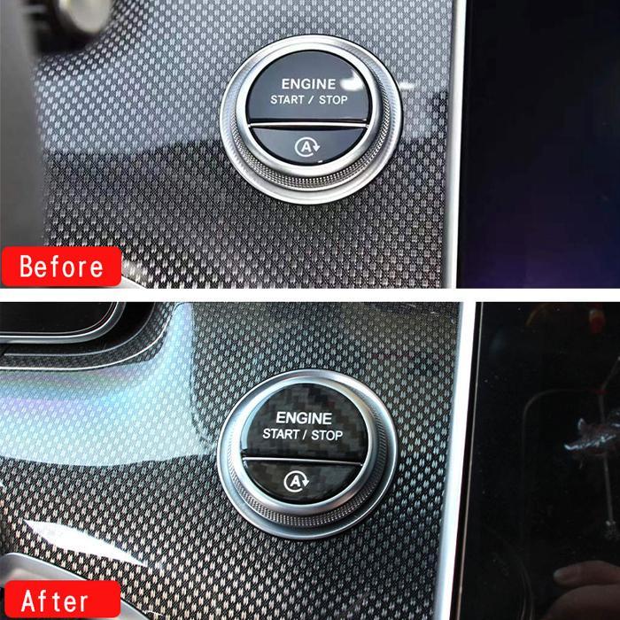 ベンツ エンジン スタートボタン カバー アイドリングストップ ボタン カバー カーボン 全2色 W206 S206 W223 など アクセサリー カスタム パーツ ...