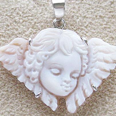 CAMEO Ciro Califano作 サードニクス シェルカメオ SILVER ペンダントトップ【可愛いお顔の天使】 : 千年ジュエリー ...