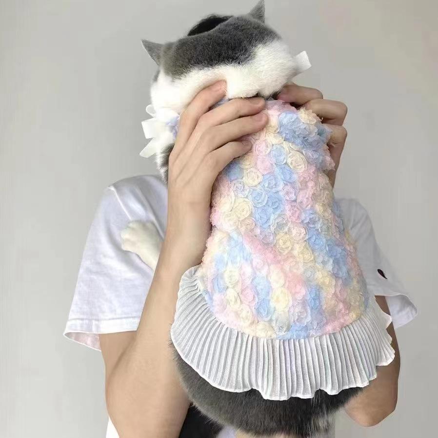 春夏 犬服 ペットドックウエアー 可愛い 花柄凹凸生地 ワンピース おしゃれ インスタ映え : Dogaccessoriesノーチェ - 通販 - Yahoo!ショッピング