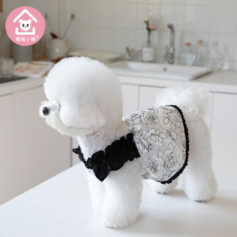 春夏 犬服 ペットドックウエアー 可愛い モノトーン ワンピース おしゃれ インスタ映え : Dogaccessoriesノーチェ - 通販 - Yahoo!ショッピング