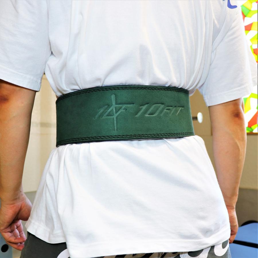 10FIT（テンフィット） レバーアクションベルト パワーベルト リフティングベルト アーミーグリーン スエード レザー 筋トレ 10FIT ...