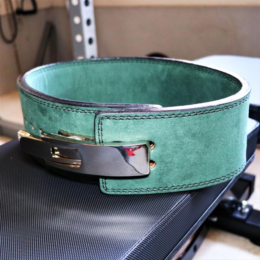 10FIT（テンフィット） レバーアクションベルト パワーベルト リフティングベルト アーミーグリーン スエード レザー 筋トレ 10FIT ...