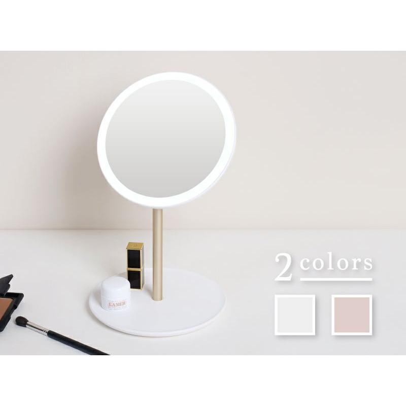 MUID 化粧鏡 LEDライト付き スタンドミラー 折りたたみ 女優ミラー 立て鏡 くすみカラー コードレス TRAVEL MAKEUP ...