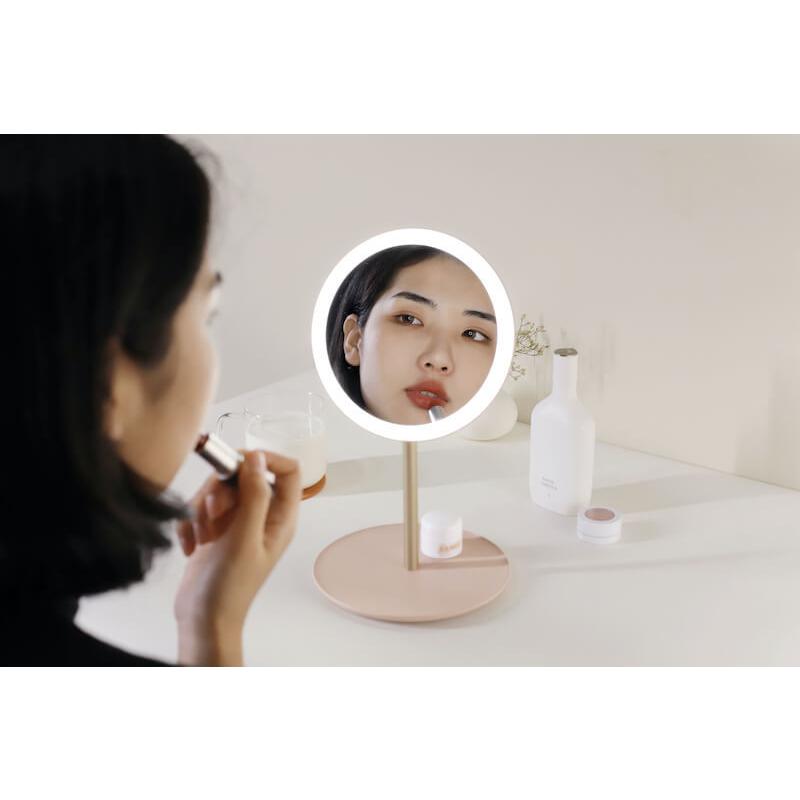 MUID 化粧鏡 LEDライト付き スタンドミラー 折りたたみ 女優ミラー 立て鏡 くすみカラー コードレス TRAVEL MAKEUP ...