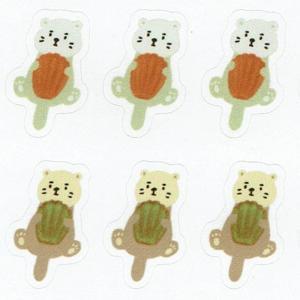 たべもの×いきものシール 甘党ラッコさん : 55-027 : シールプラザ 14Colorsヤフー店 - 通販 - Yahoo!ショッピング
