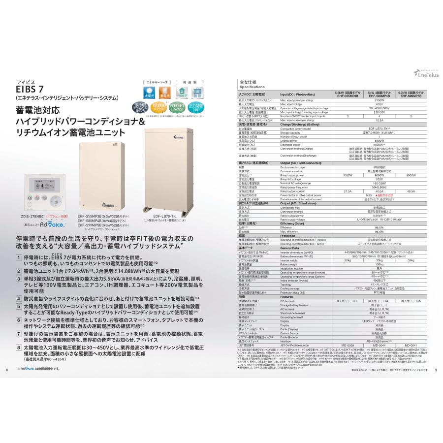 金額等交渉可! 】 ダイヤゼブラ 蓄電池 EIBS7 容量 7.04kWh パワコン 9.9kW セット :CD-EIBS7-99:いえエコ.com - 通販 - Yahoo!ショッピング