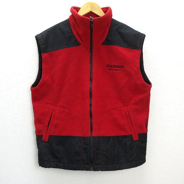 k ミレー/MILLET SALOMON RACING TEAM 97 POLARTEC フリースベストJKT/赤MENS/14【中古 ...