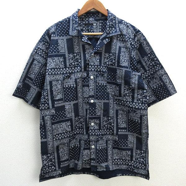 s ジェイフリー/003 J.FERRY ペイズリー柄 オープンカラーシャツ/アロハ【LL】紺/MENS/104【中古】 : マニライズ ...