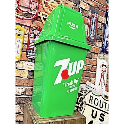 アメリカン雑貨 ダストボックス ゴミ箱 20L 7UP GREEN セブンアップ 大きい フタ付き DUST BOX 店舗 ガレージ ディスプレイ : アメリカン雑貨・インテリア 1985 ...