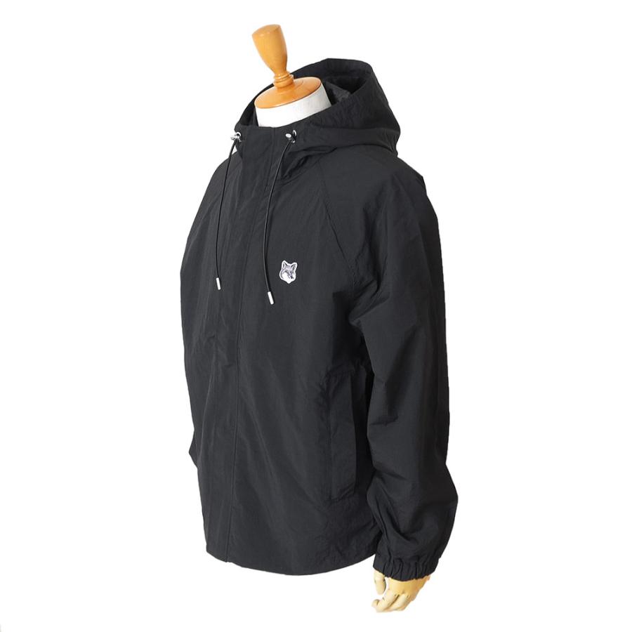 MAISON KITSUNE メゾンキツネ ウィンドブレーカー メンズ LM02228WQ4019 P199 グレイ フォックスヘッド パッチ ジャケット アウター ブラック : 1pia ...