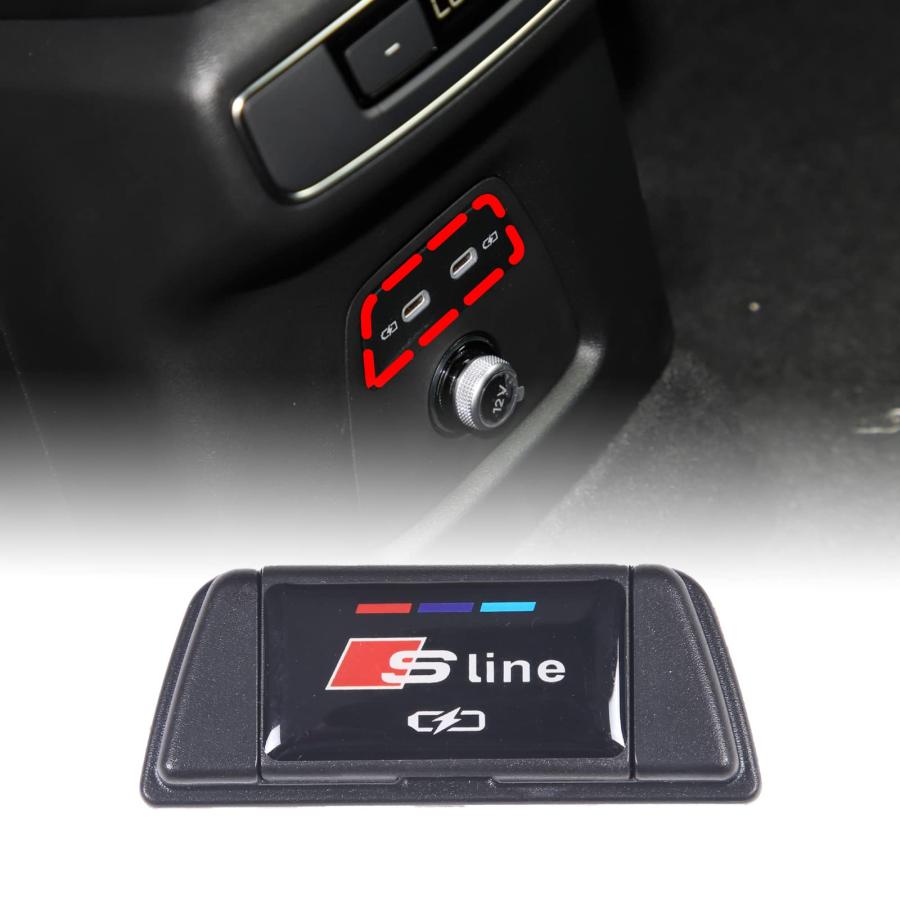 Car Rear Seat USB Charging Protection Cover Fit Audi Q4 E Tron C 並行輸入品 ...