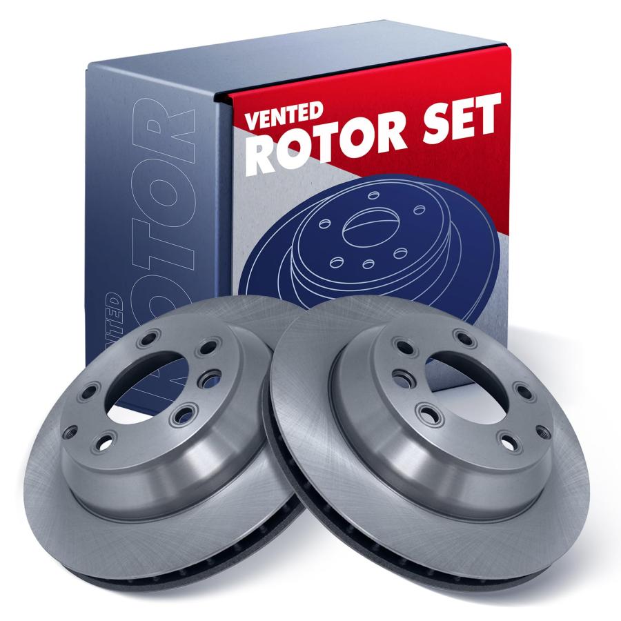 Brake Rotors Rear 2 Piece Set Vented for Enhanced Cooling Pe 並行輸入品 ...