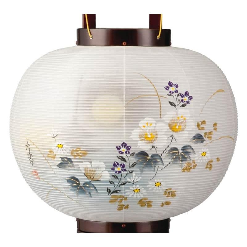 盆提灯 行灯 睦 11号 ブラウン色塗 右 電気コード式 絹製 絹二重 ワンタッチ式 h068-ymt-1723 100周年記念 : h048-ymt-1723 : 人形屋ホンポ ...