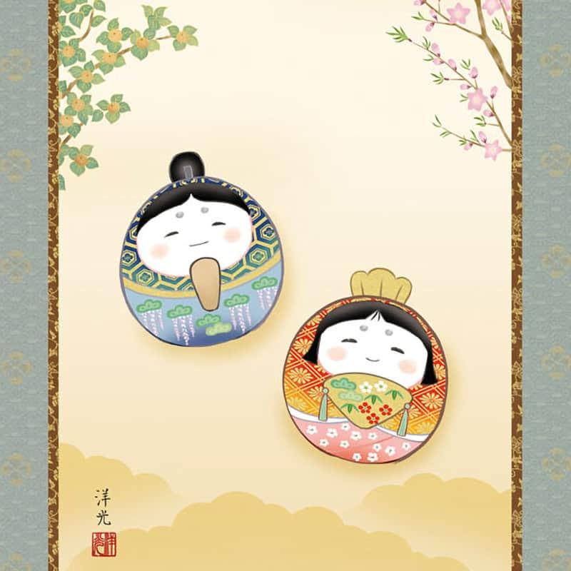 掛軸 掛け軸 和風モダン掛 現代日本画 桃の節句 だるま雛 井川洋光 h06-snk-km3r2-103 : h6-snk-km3r2-103 : 人形屋ホンポ(NINGYOYA HOMPO ...